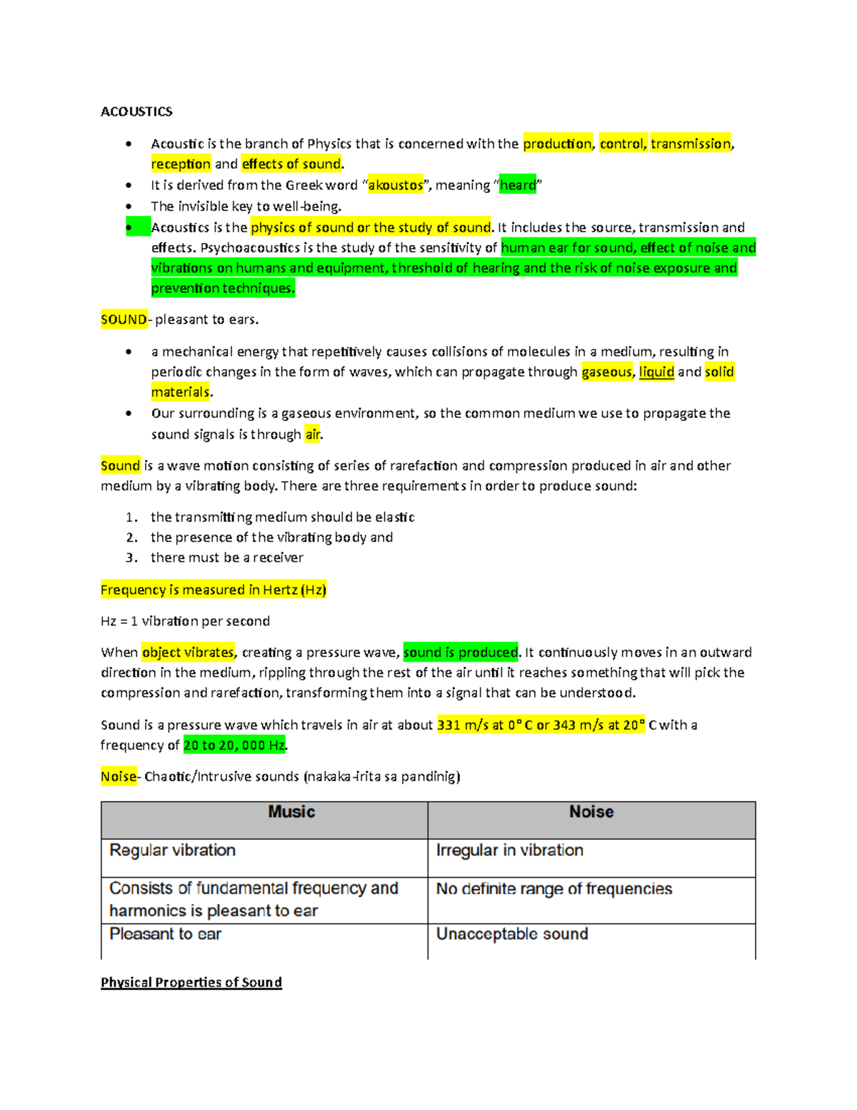 Basic ELEC Reviewer 2 - ACOUSTICS Acous c is the branch of Physics that ...
