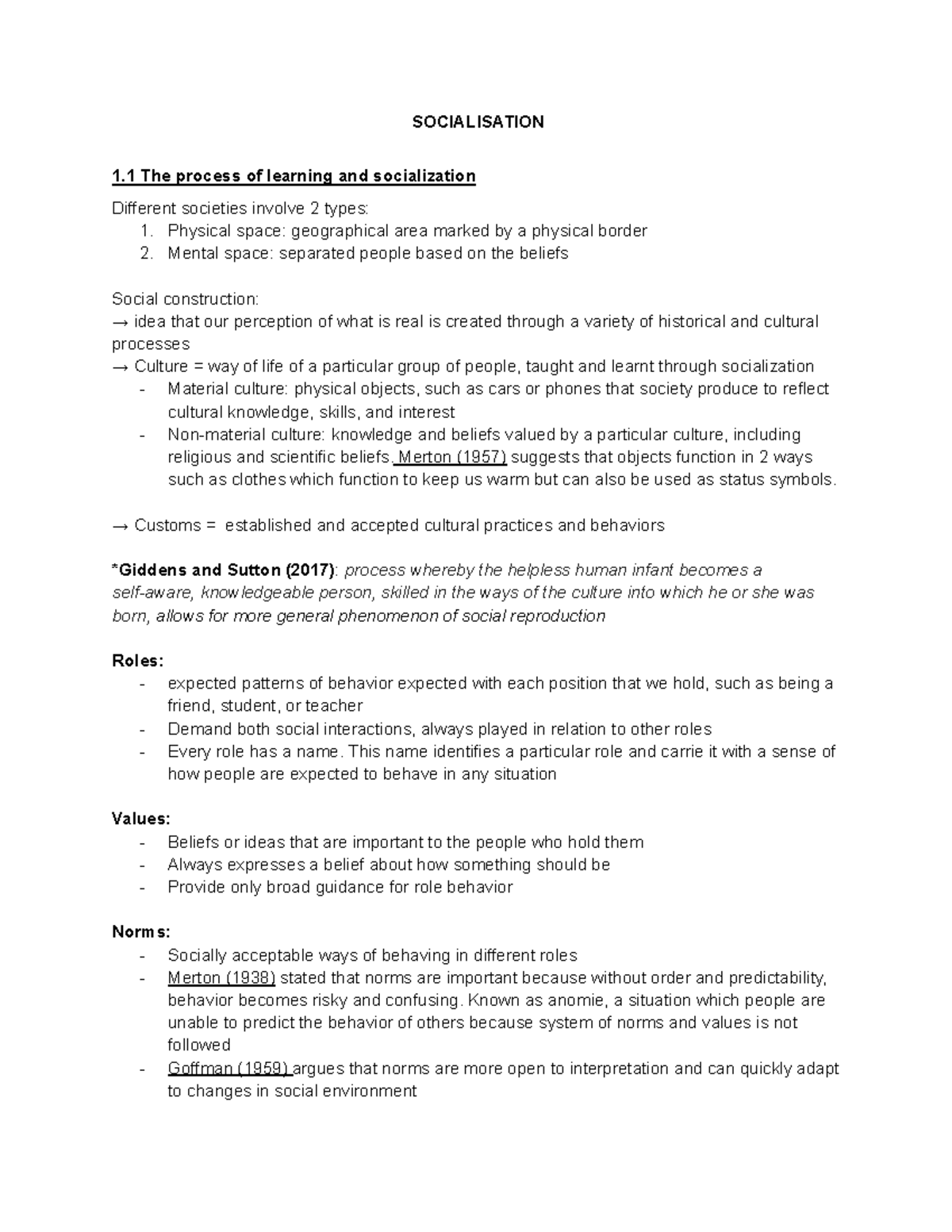 Sociology Paper 1: Socialization, Identity, and Research Methods - Studocu