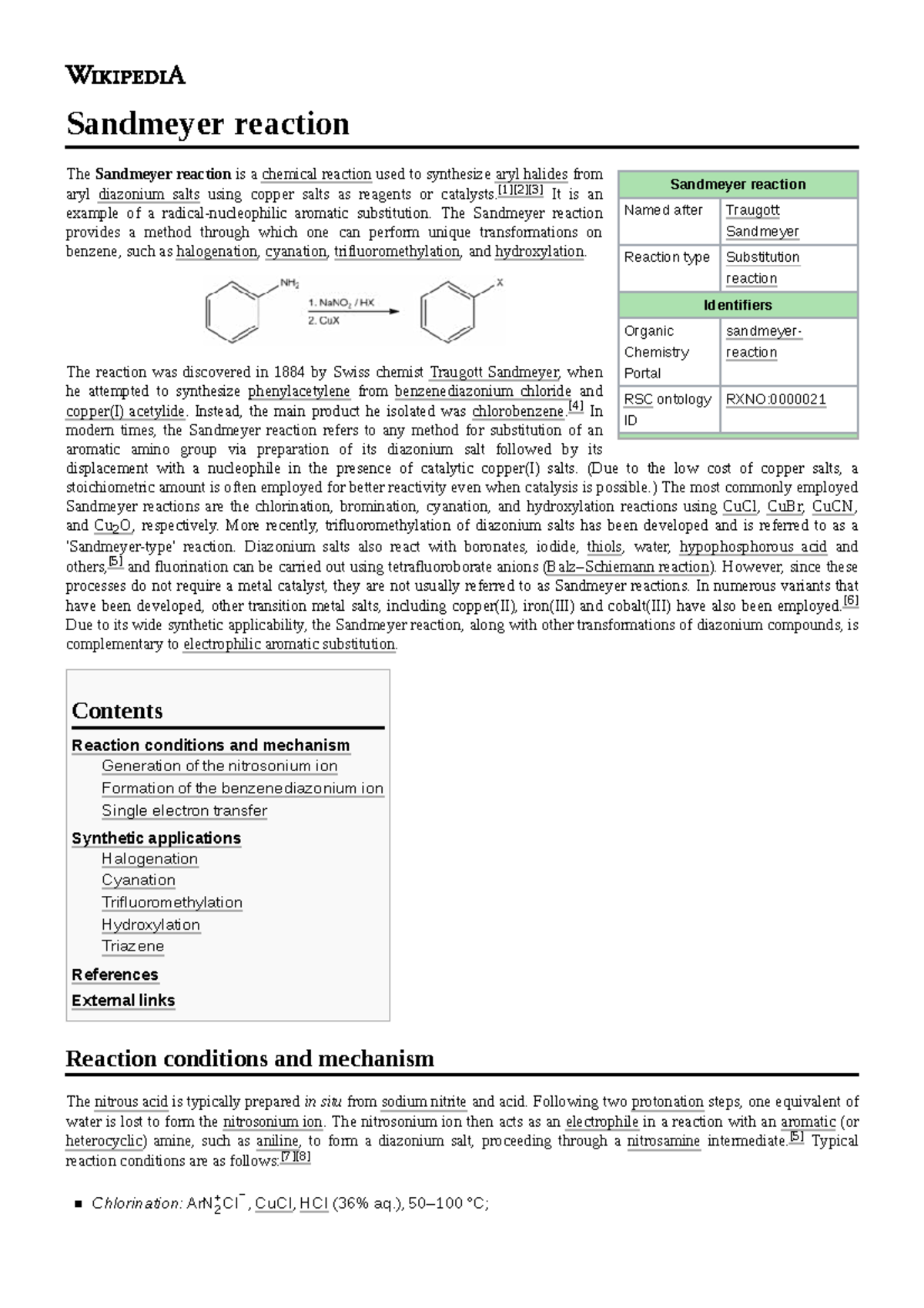 Sandmeyer Reaction Overview and Applications (Chem202) - Studocu