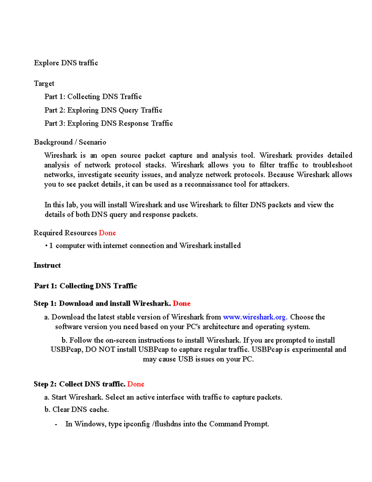 17.1.7-lab-exploring-dns-traffic - Explore DNS traffic Target Part 1 ...
