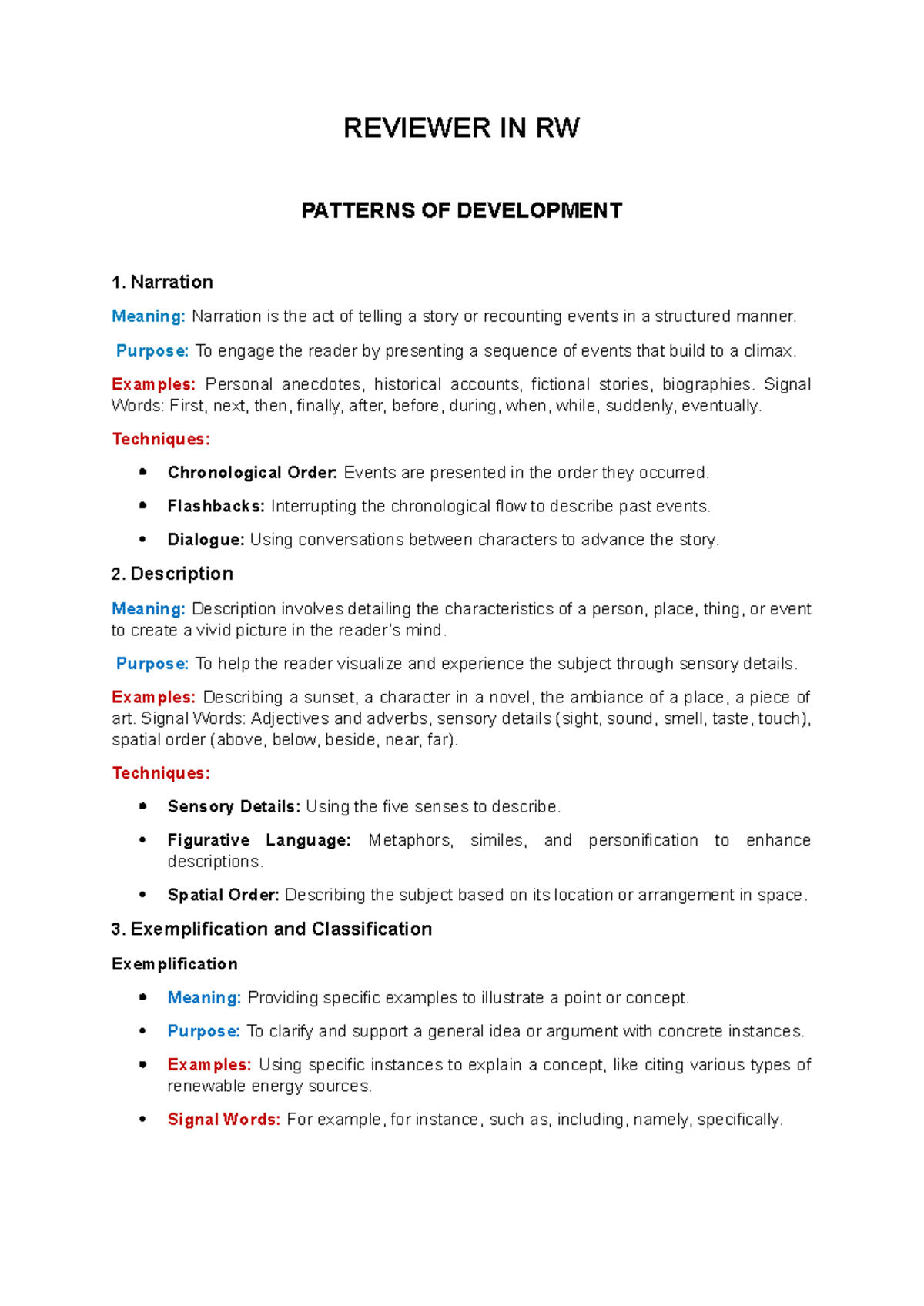 RW 101: Patterns of Development - Comprehensive Overview and Guide ...