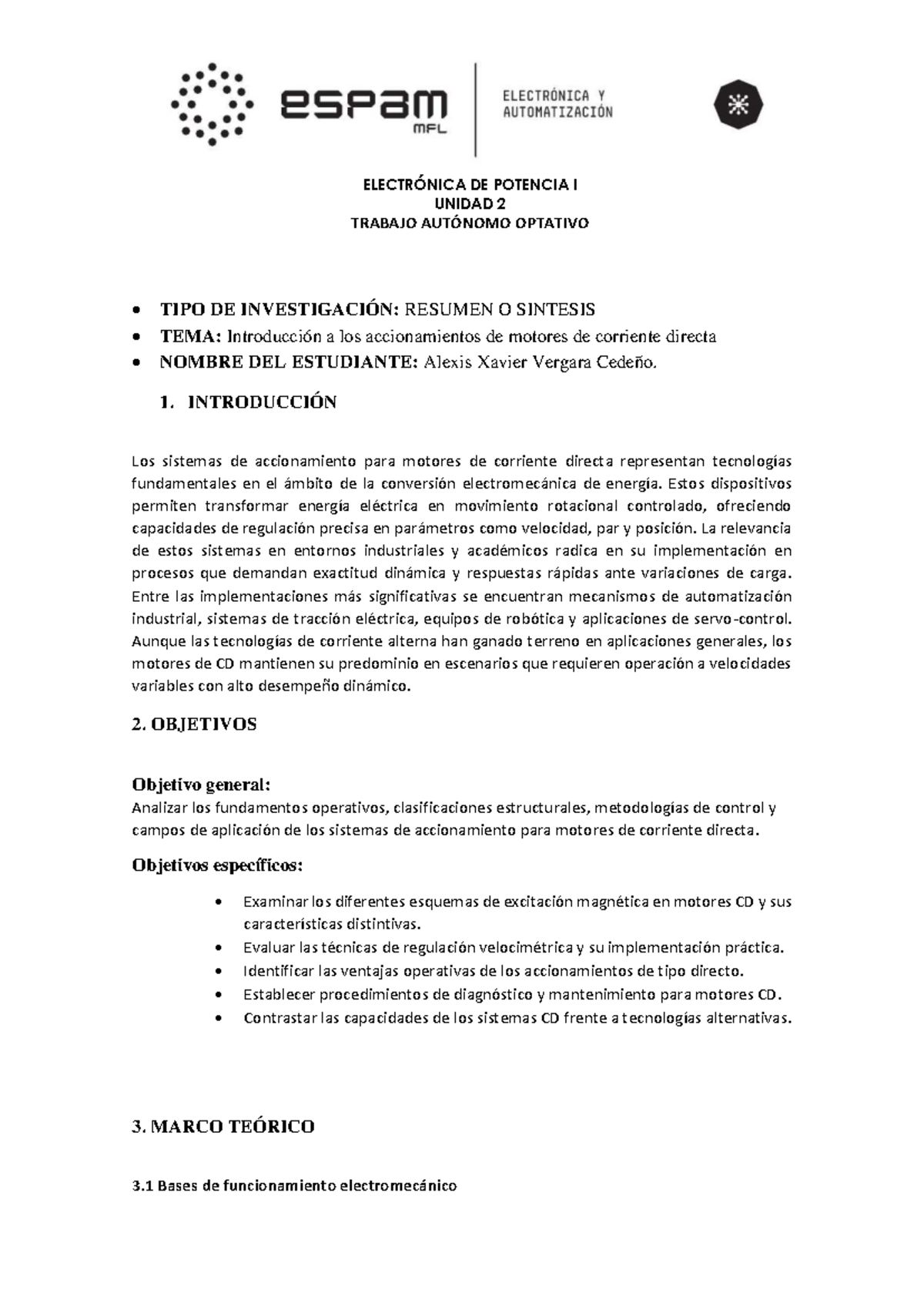 ELECTRÓNICA DE POTENCIA I: Unidad 2 - Accionamientos de Motores CD ...