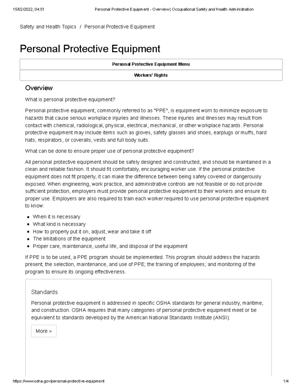 PPE Guidelines and Compliance Overview - OSHA Standards Explained - Studocu