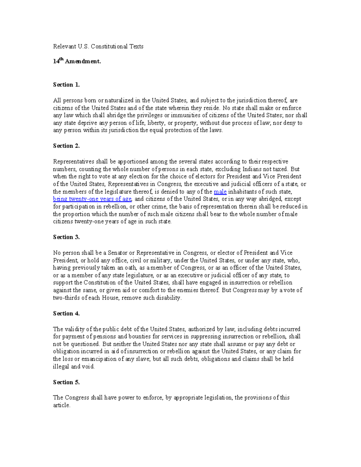 Constitutional Equality Clauses: Insights on the 14th Amendment - Studocu