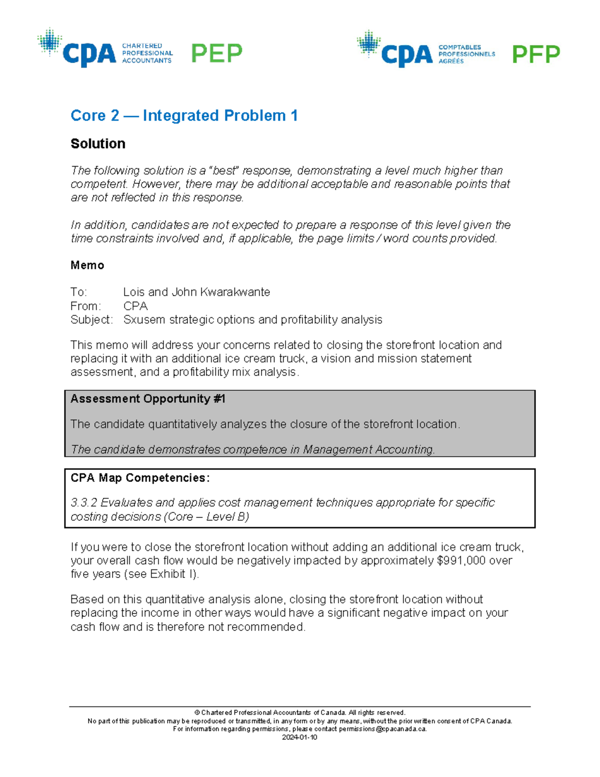 CO2-2501E-IP01 - Core 2 Integrated Problem 1 Analysis & Recommendations ...