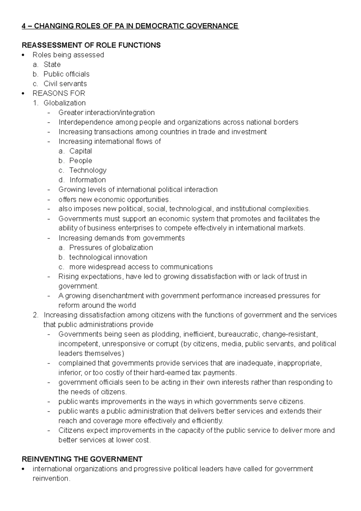 PAD 112: Evolving Functions of Public Administration in S. Africa - Studocu