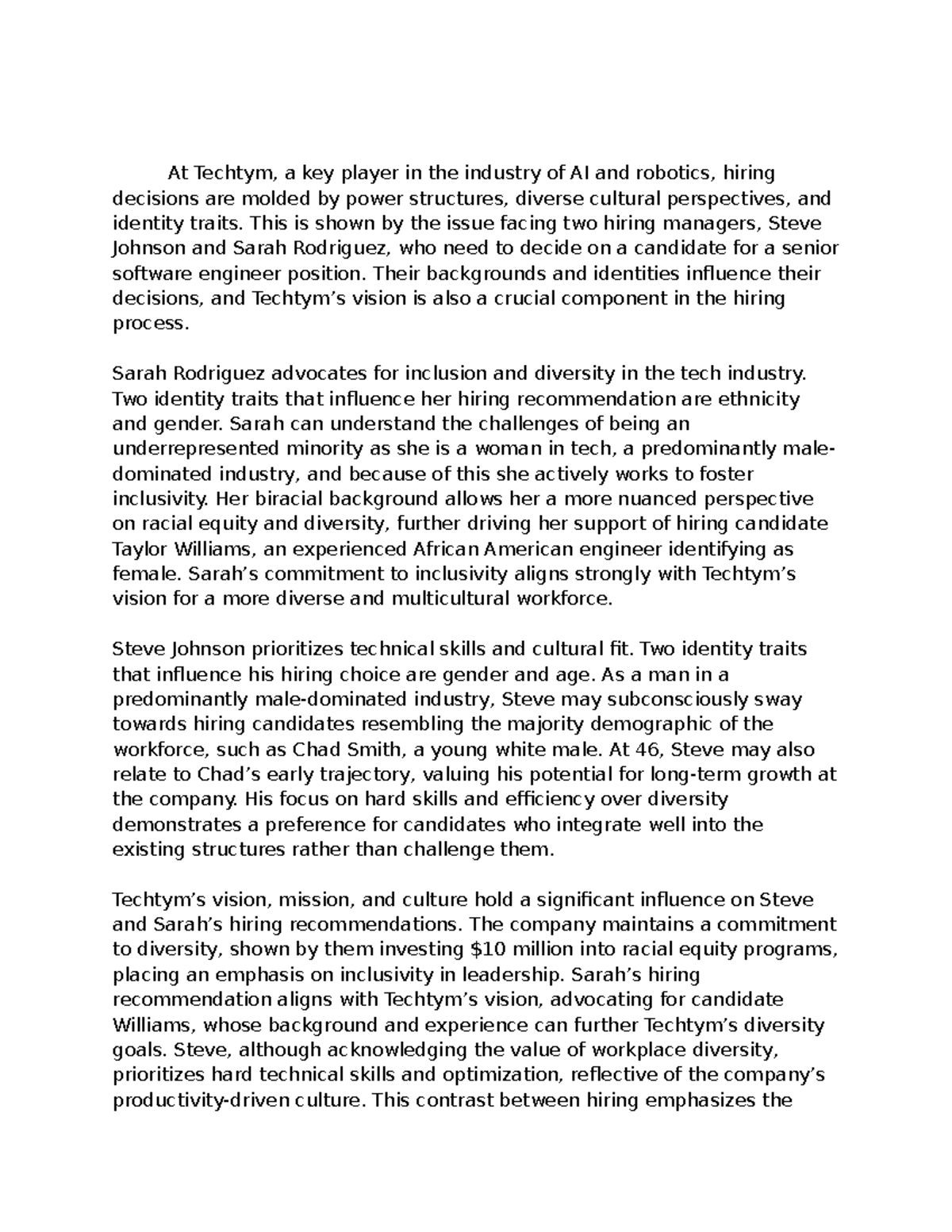 Task One D642 Empathy And Inclusive COllab - At Techtym, a key player ...