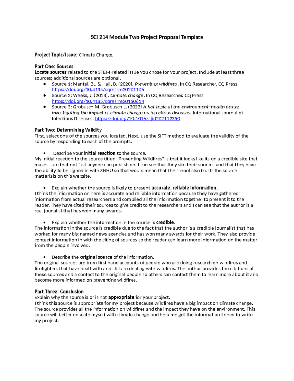 SCI 214 Module Two Project Proposal: Exploring Climate Change Impacts - Studocu