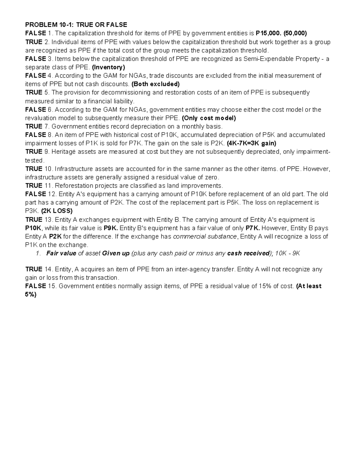 ACC 209 Final Exam: True or False & Multiple Choice on PPE - Studocu