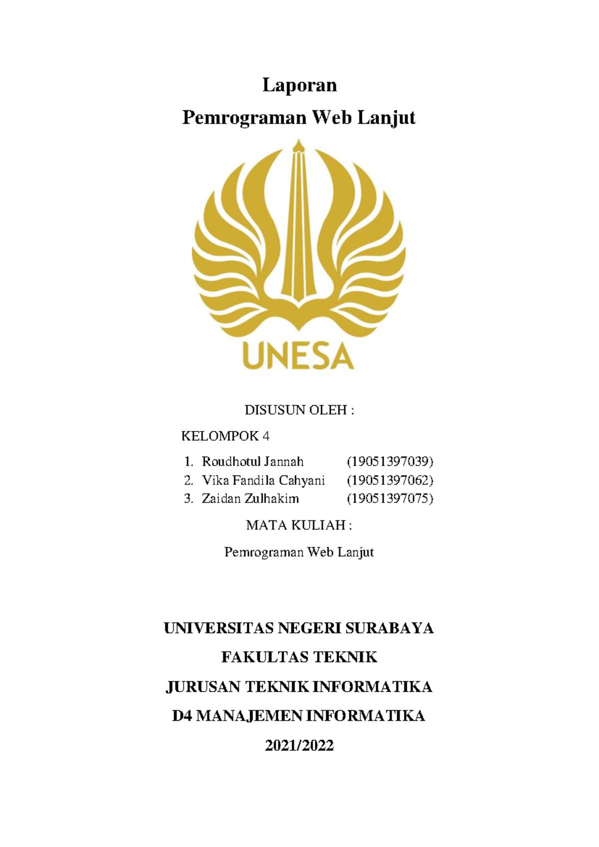 Laporan Proyek To Do List Berbasis Web Pemrograman Web Lanjut Studocu