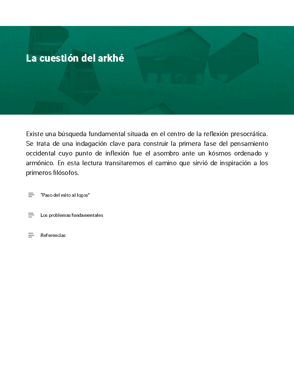 La cuestión del arkhé en la filosofía presocrática: lección 1 de 3 ...