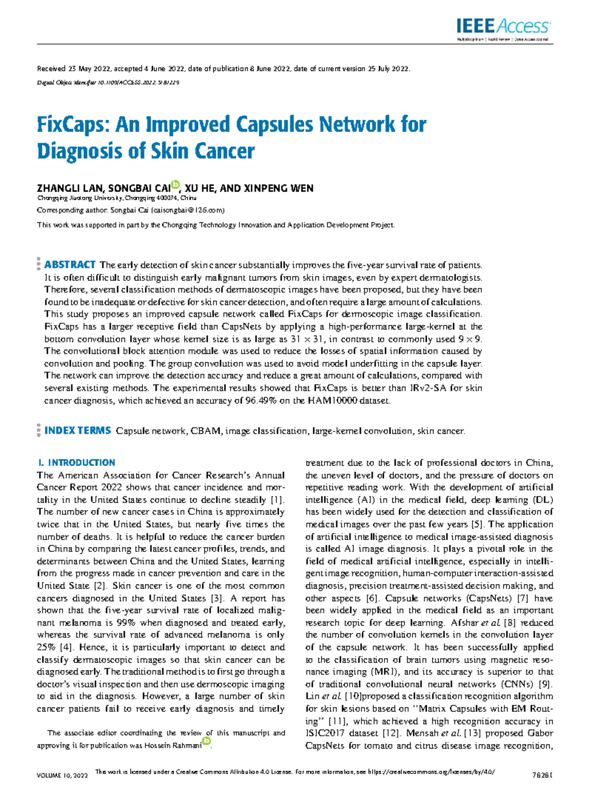 FixCaps: Enhanced Capsule Network for Skin Cancer Diagnosis - Studocu