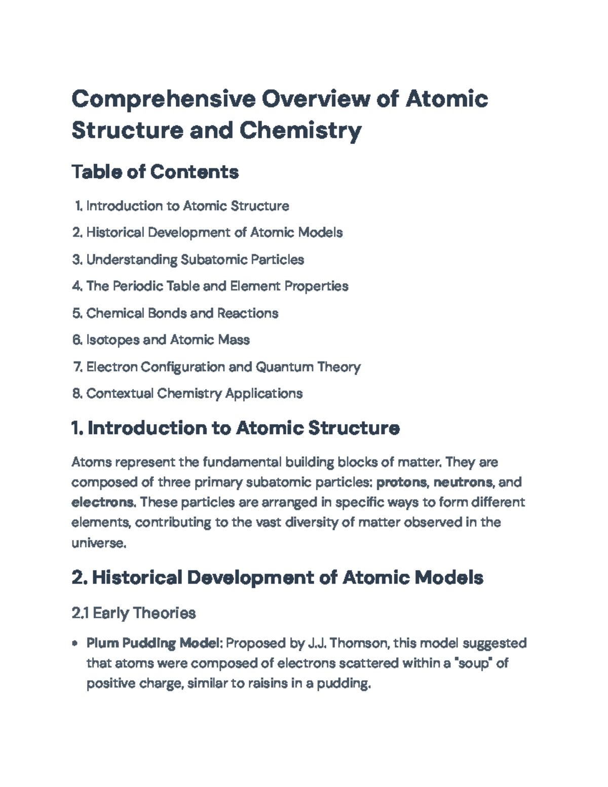 Comprehensive Study of Atomic Structure and Chemistry (CHEM 101) - Studocu