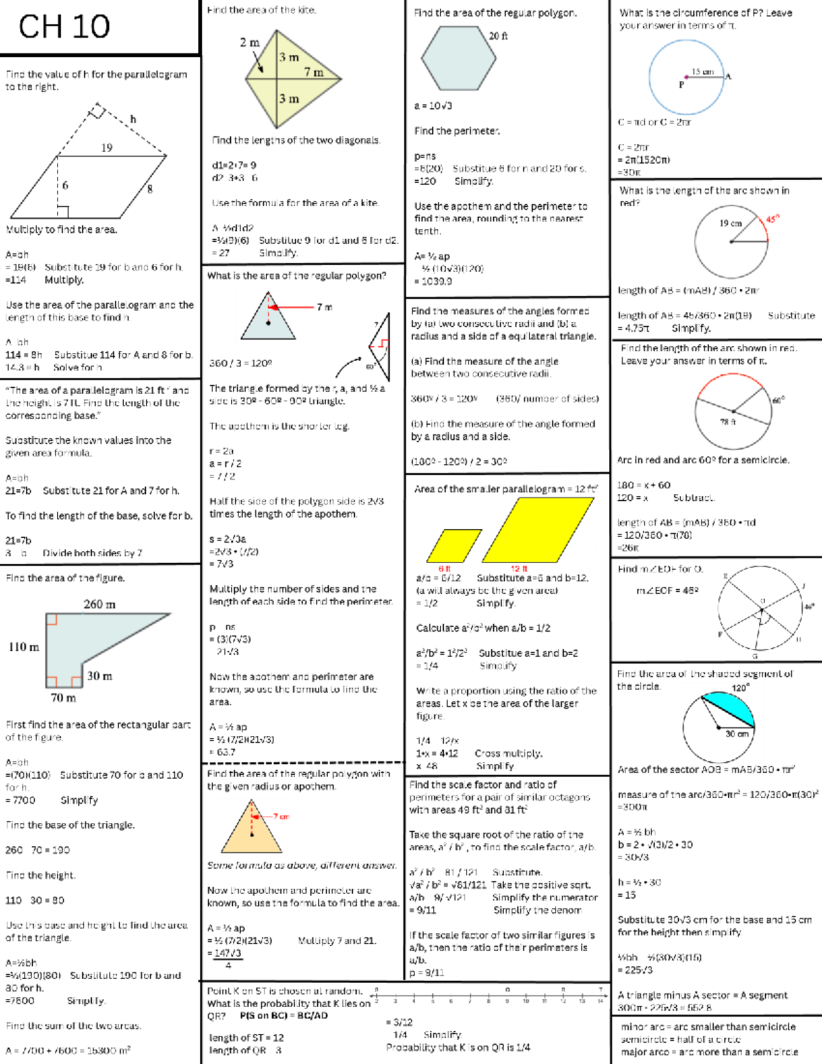 CH 10 - Area and Perimeter Calculations in Geometry - Studocu