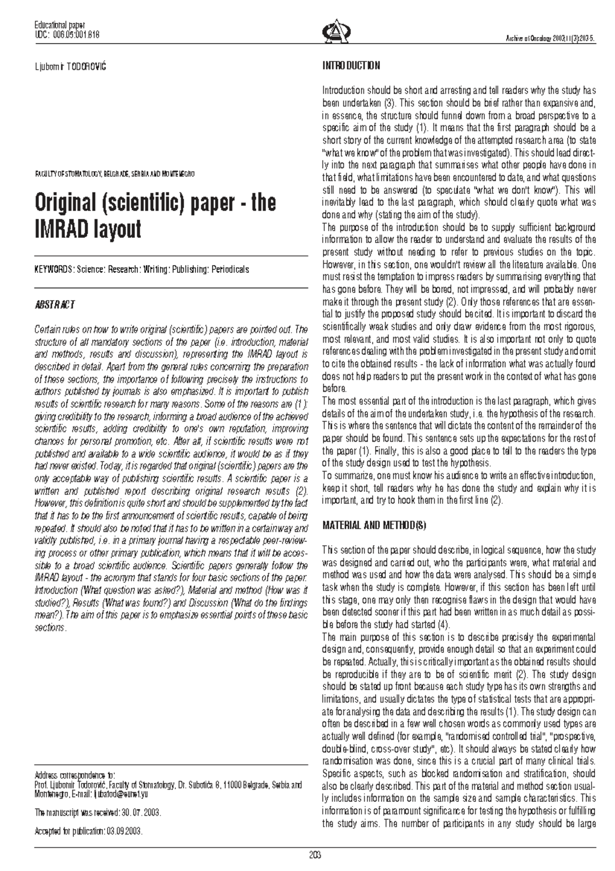IMRAD Structure in Scientific Papers: A Guide for Researchers - Studocu
