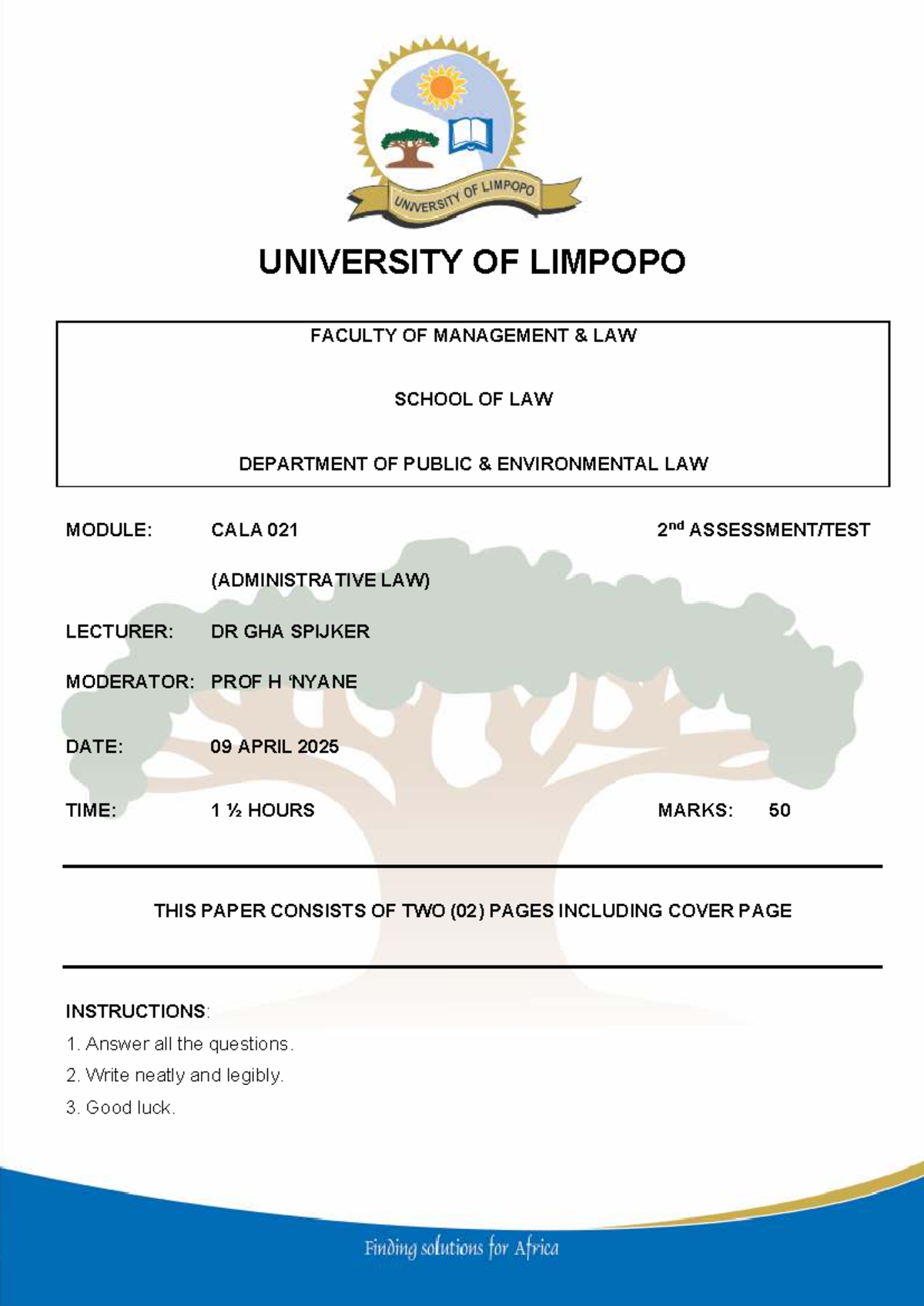 CALA 021 - 2nd Assessment Test in Administrative Law - Studocu