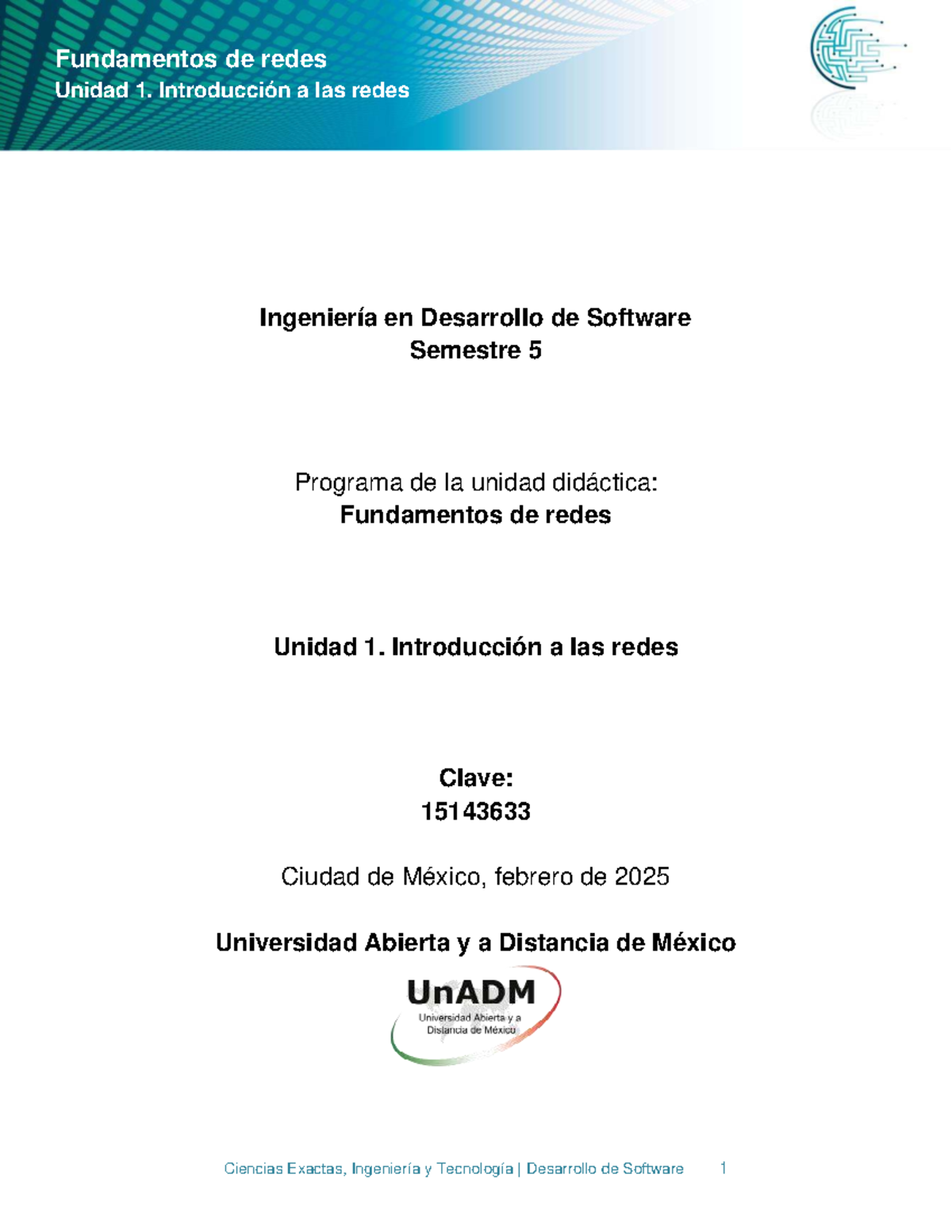 Fundamentos de Redes - Unidad 1: Introducción a las Redes (Ing. en DS ...