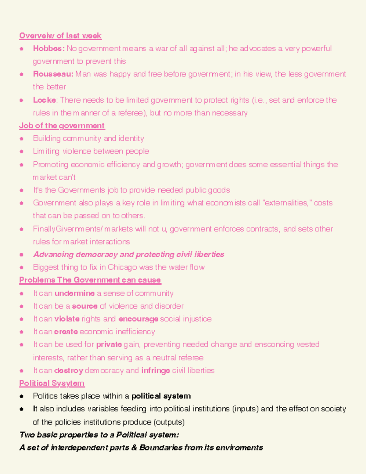 Comparative Politics 9: Government Theories and Functions Overview ...