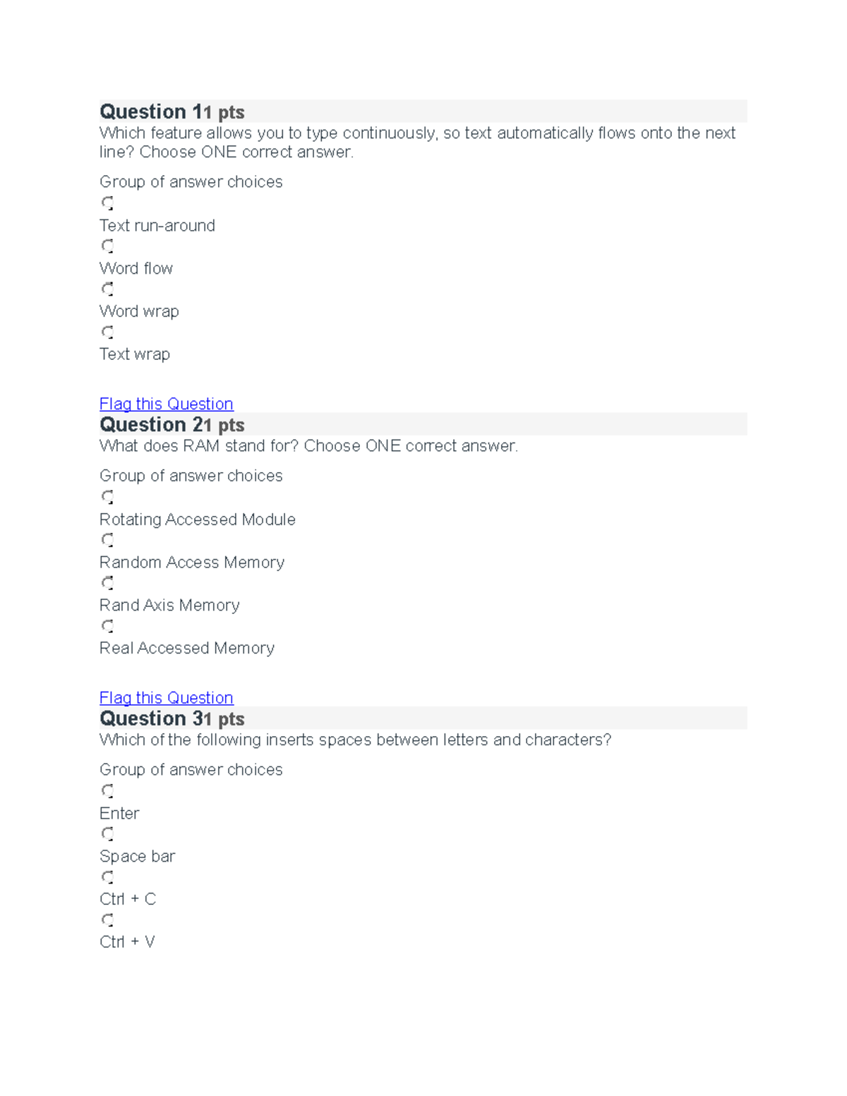 Word 2021 Quiz Questions (Ch. 1-5) - Practice & Review - Studocu