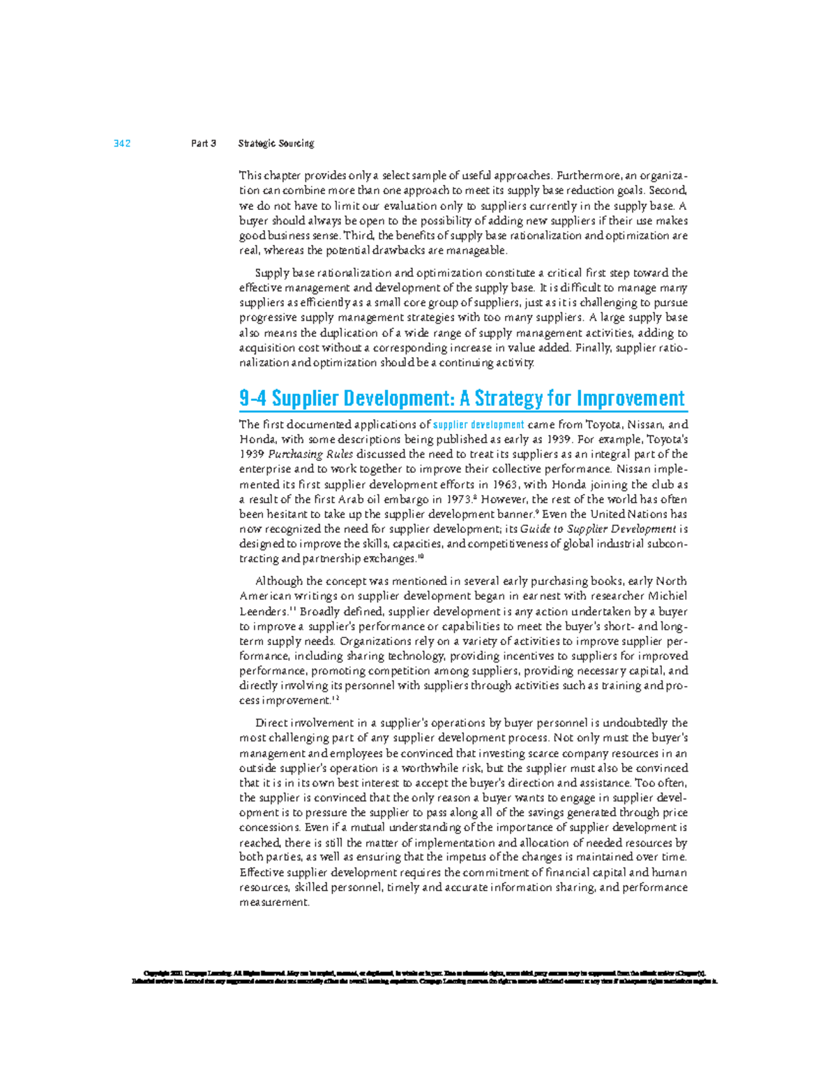 342 Part 3 Strategic Sourcing: Supplier Management & Development ...