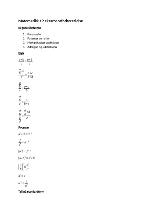Eksamen MAT1019 Matematikk 1P - Eksamensinformasjon og Oppgaver 2024 ...