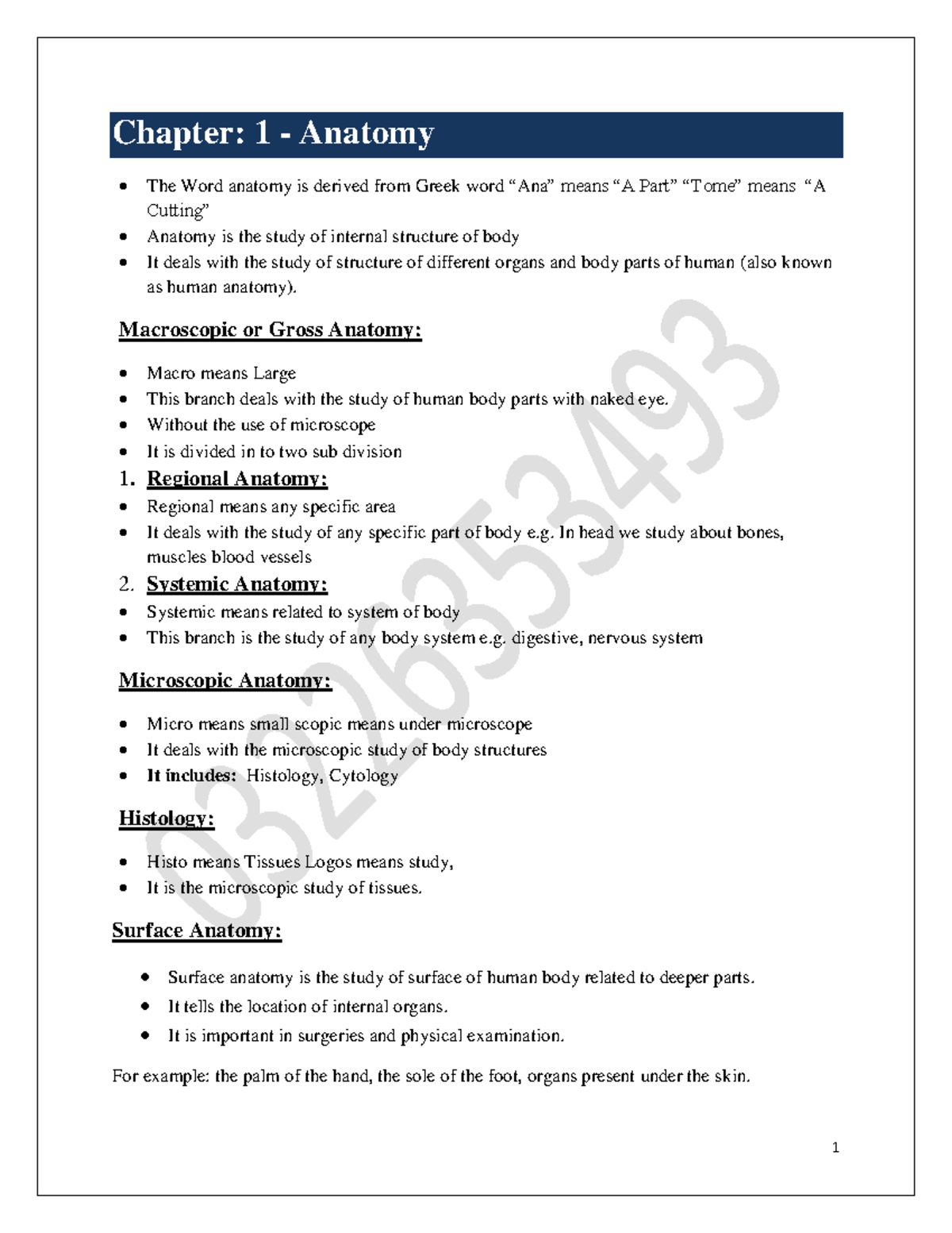 Chapter 1: Anatomy Overview - Structure & Function of the Human Body ...