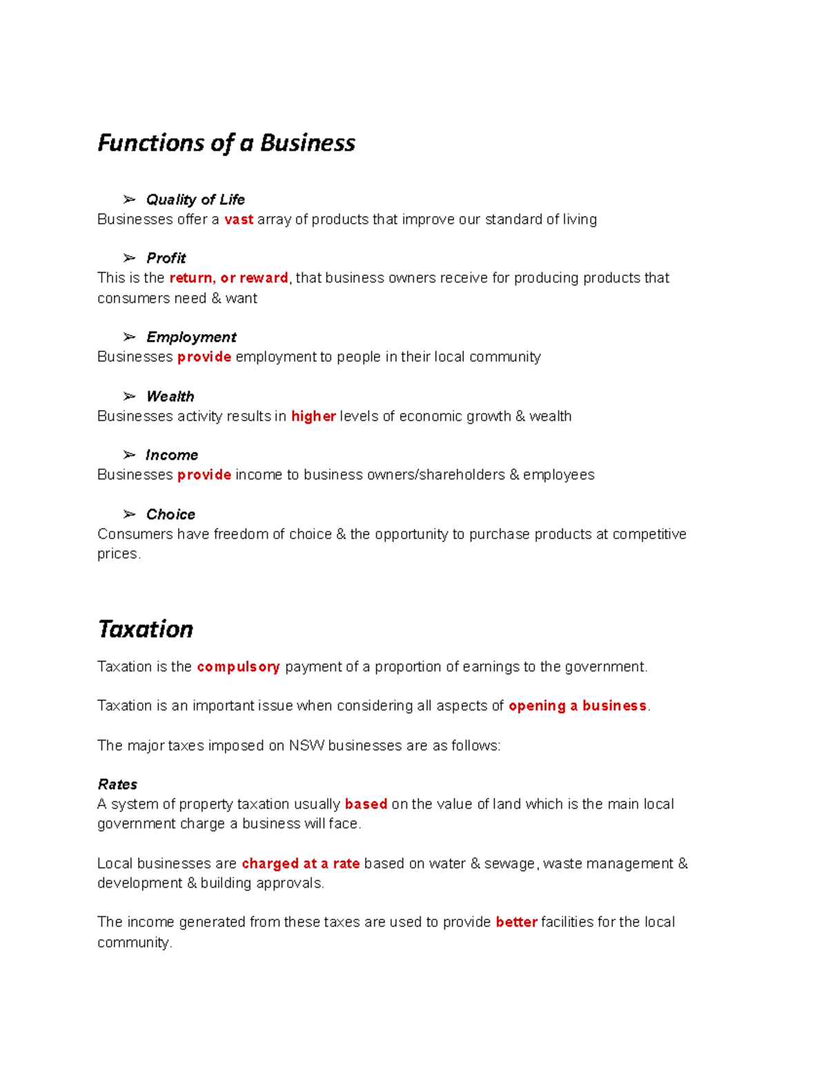 Business Studies Notes: Key Functions & Goals for TERM 1 - Studocu