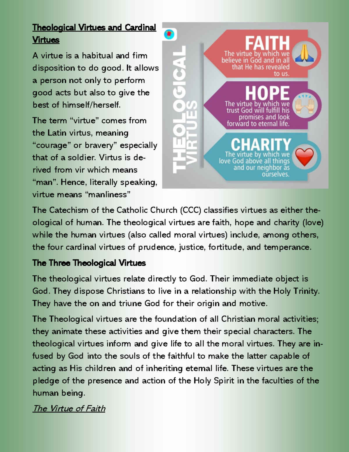 Virtues - pdf - Theological Virtues and Cardinal Virtues A virtue is a ...