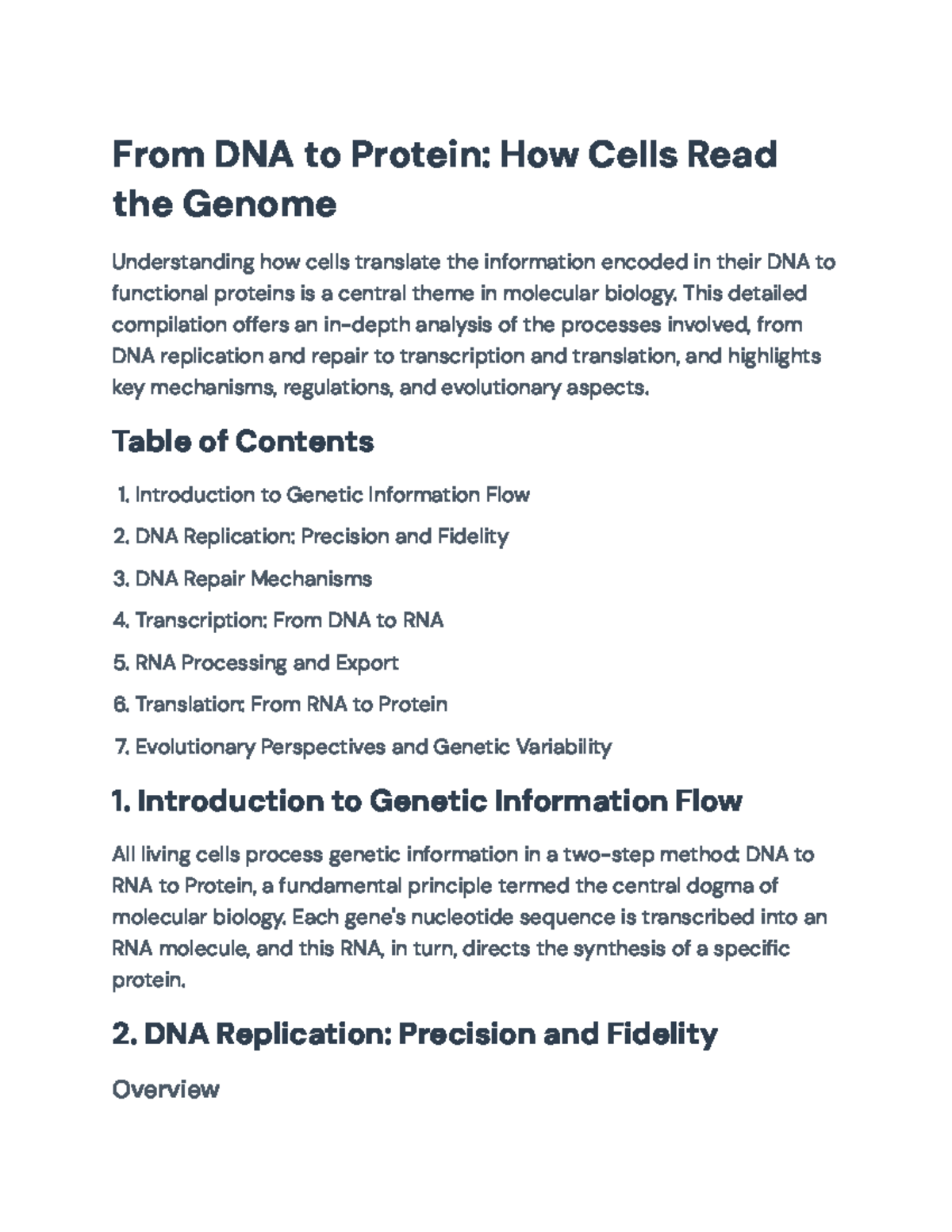 Molecular Biology: DNA to Protein Translation Insights and Mechanisms ...