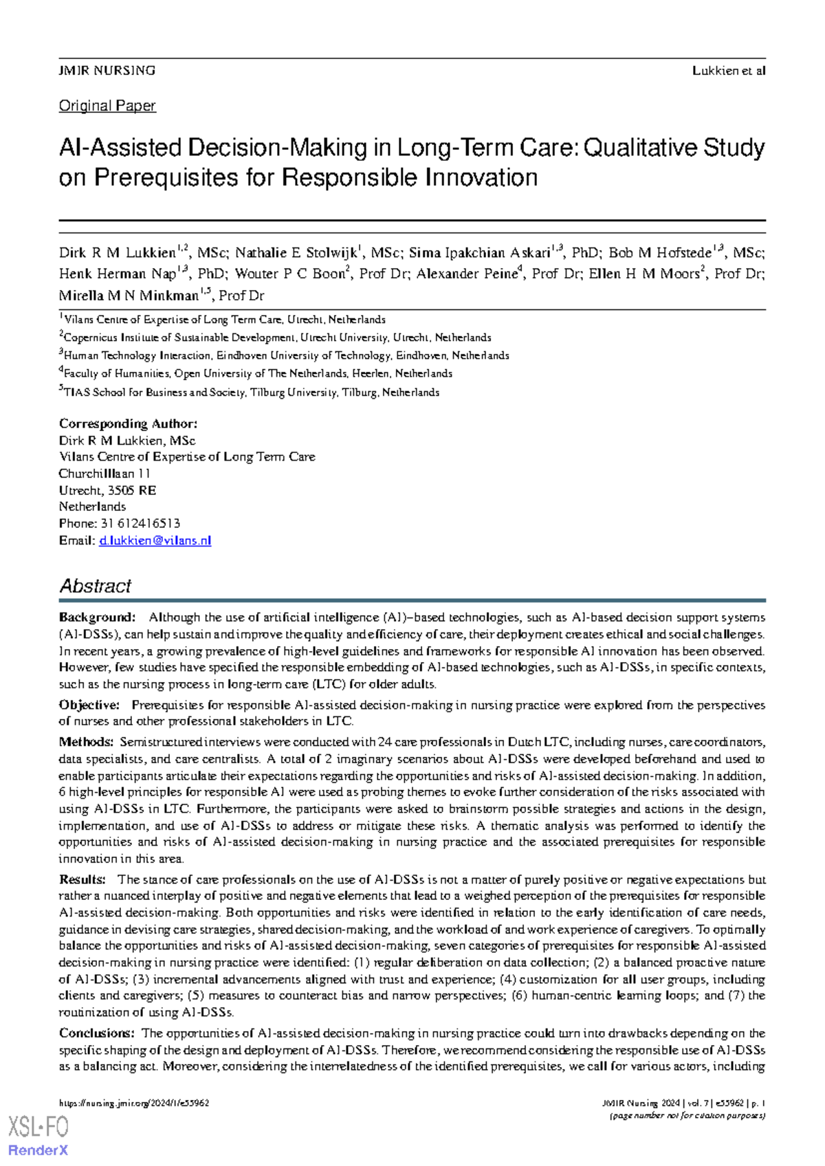 AI-Assisted Decision-Making in Long-Term Care: Insights ...