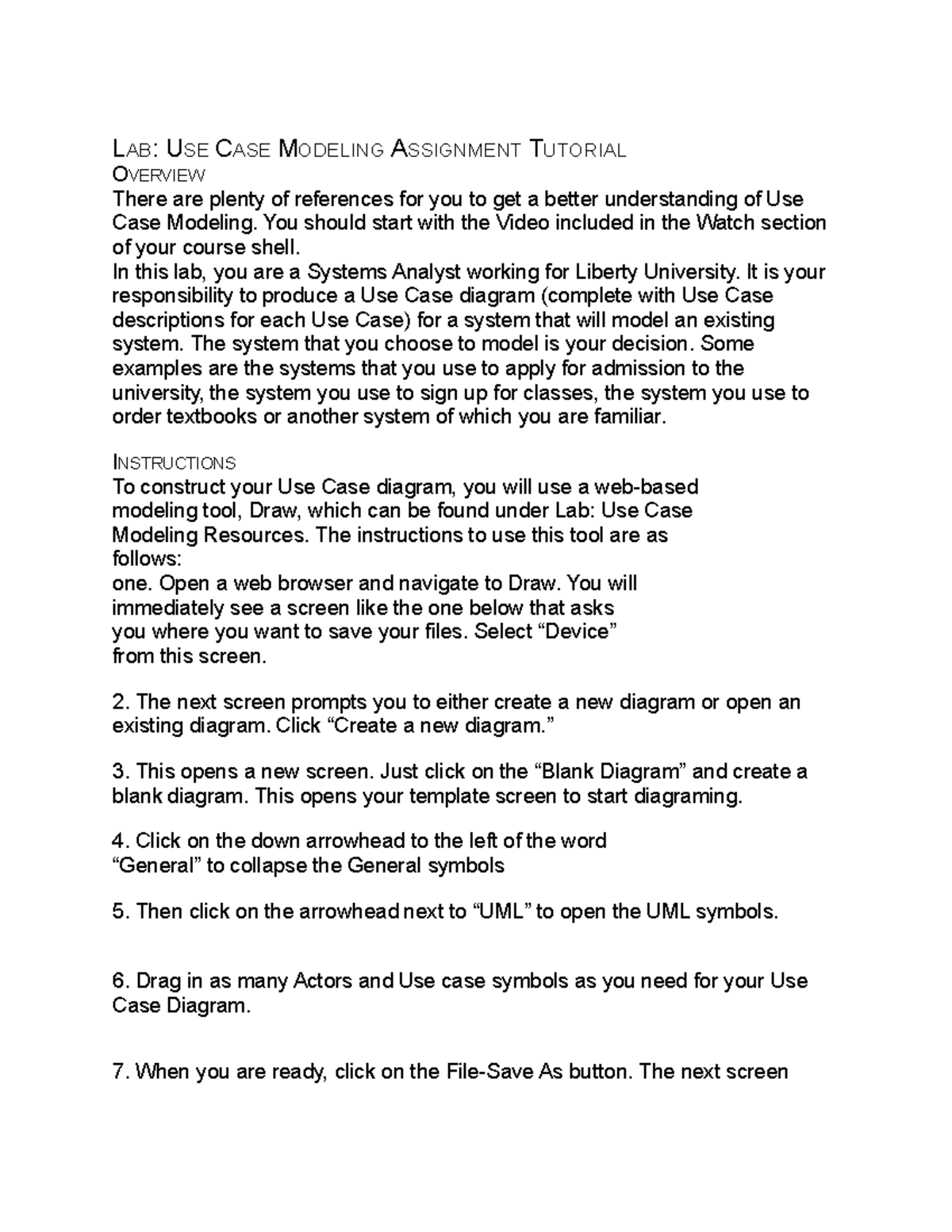 USE CASE - DocViewer Pages CSIS 100 LAB: USE CASE MODELING ASSIGNMENT INSTRUCTIONS “The - LAB ...