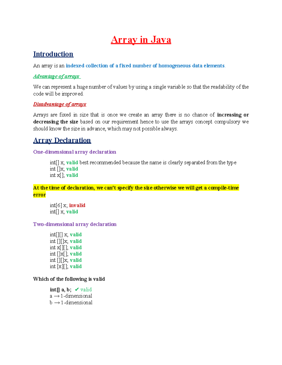 Java Arrays: Introduction, Advantages, Disadvantages & Implementation ...
