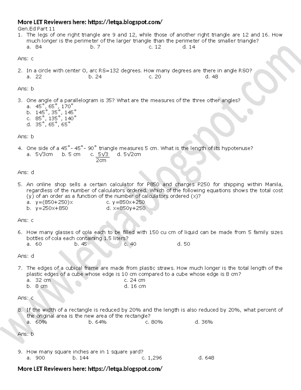 Gen.Part 11 - General Education Review Questions and Answers - Studocu