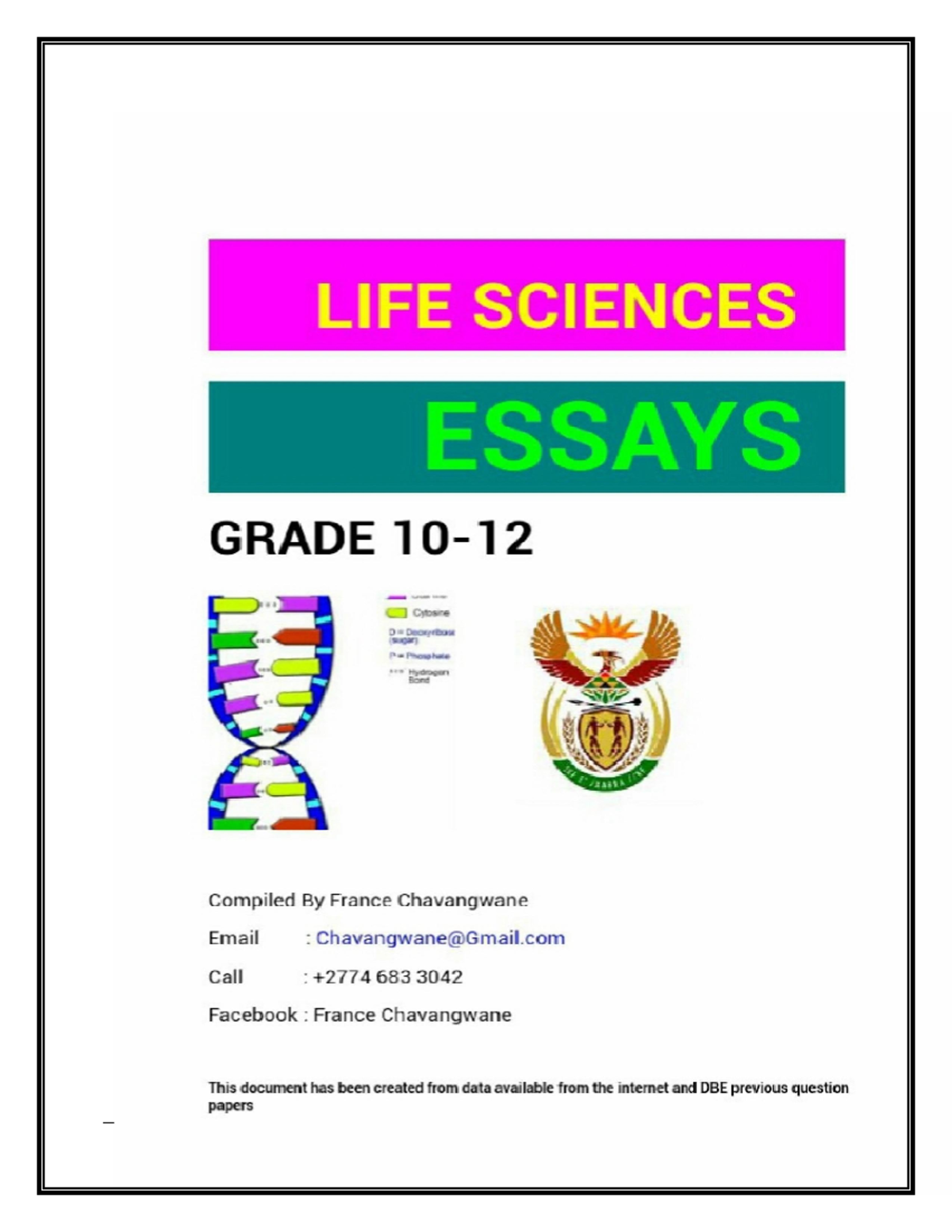 Grade 11 Life Sciences Essays: Year-End Exam Preparation Guide - Studocu