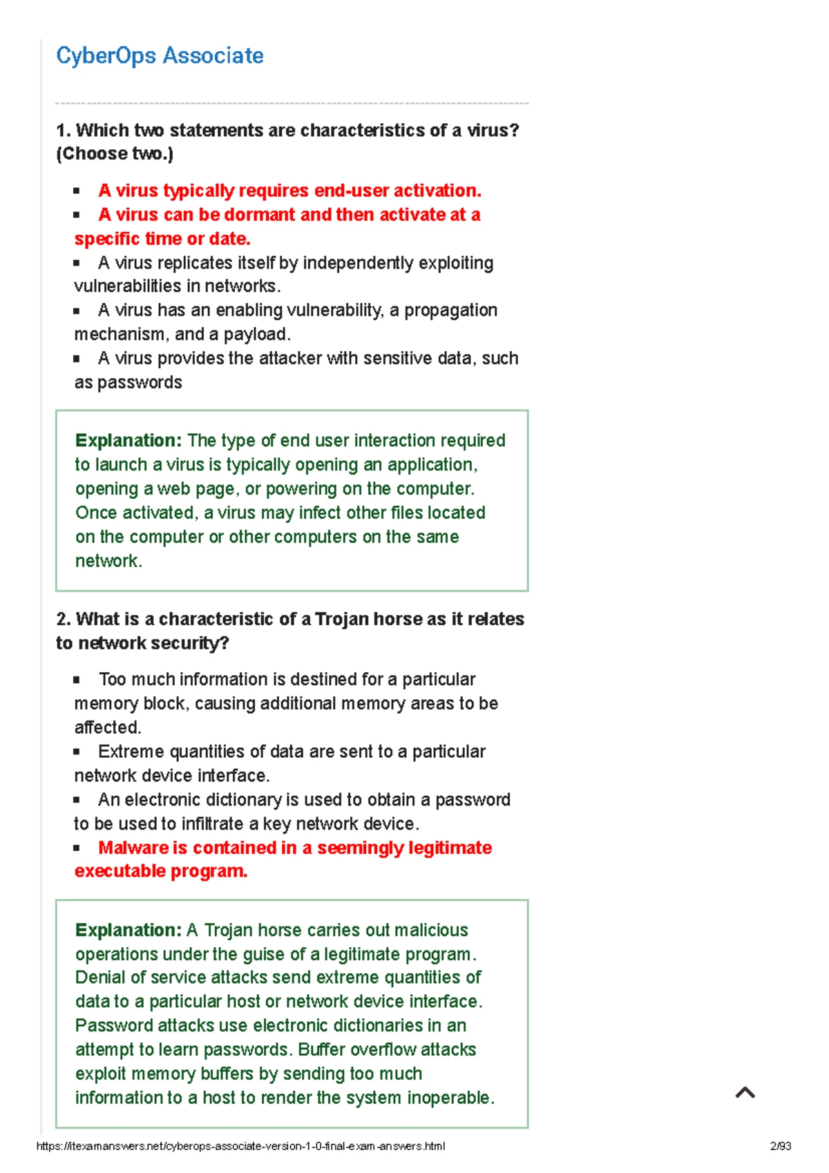 Cyber Ops Associate (Version 10) - Final Exam (Answers) - CyberOps ...