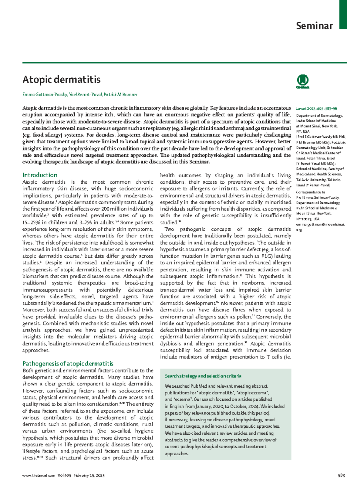Seminar on Atopic Dermatitis: Insights and Treatment Advances (DA ...