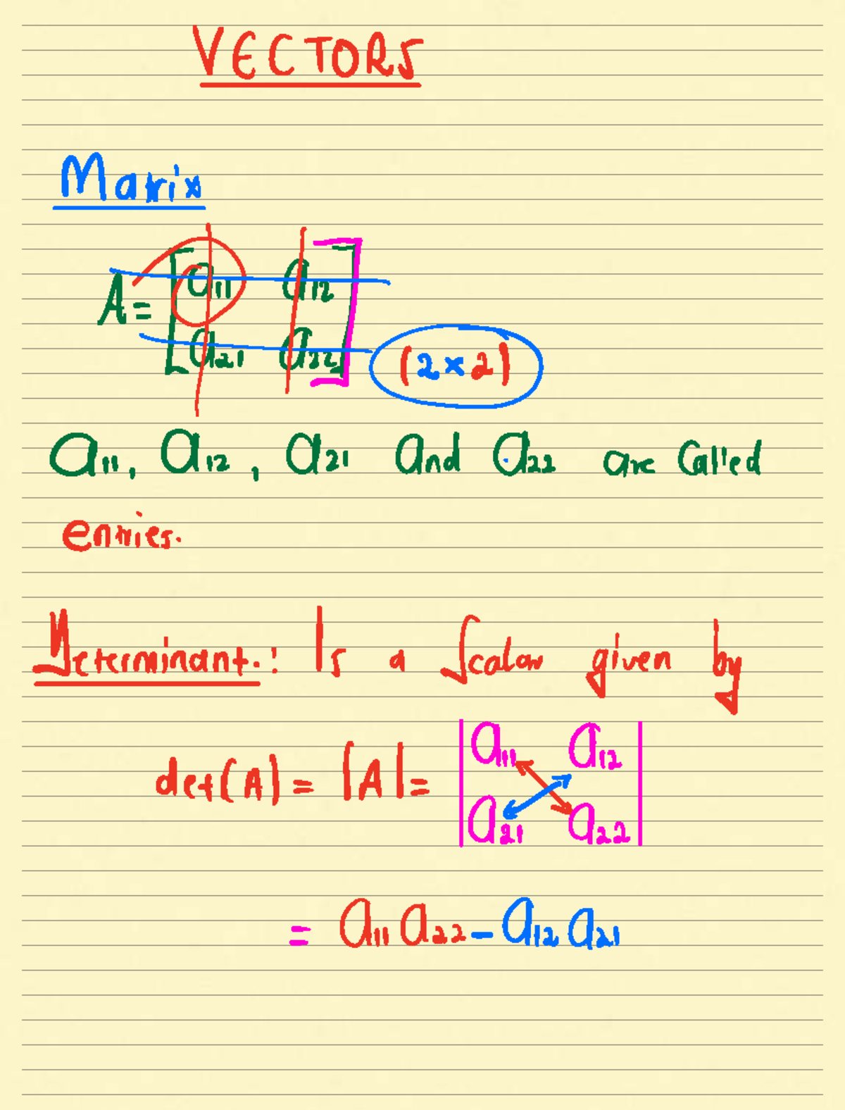 Lecture Notes on Vectors and Determinants - Studocu