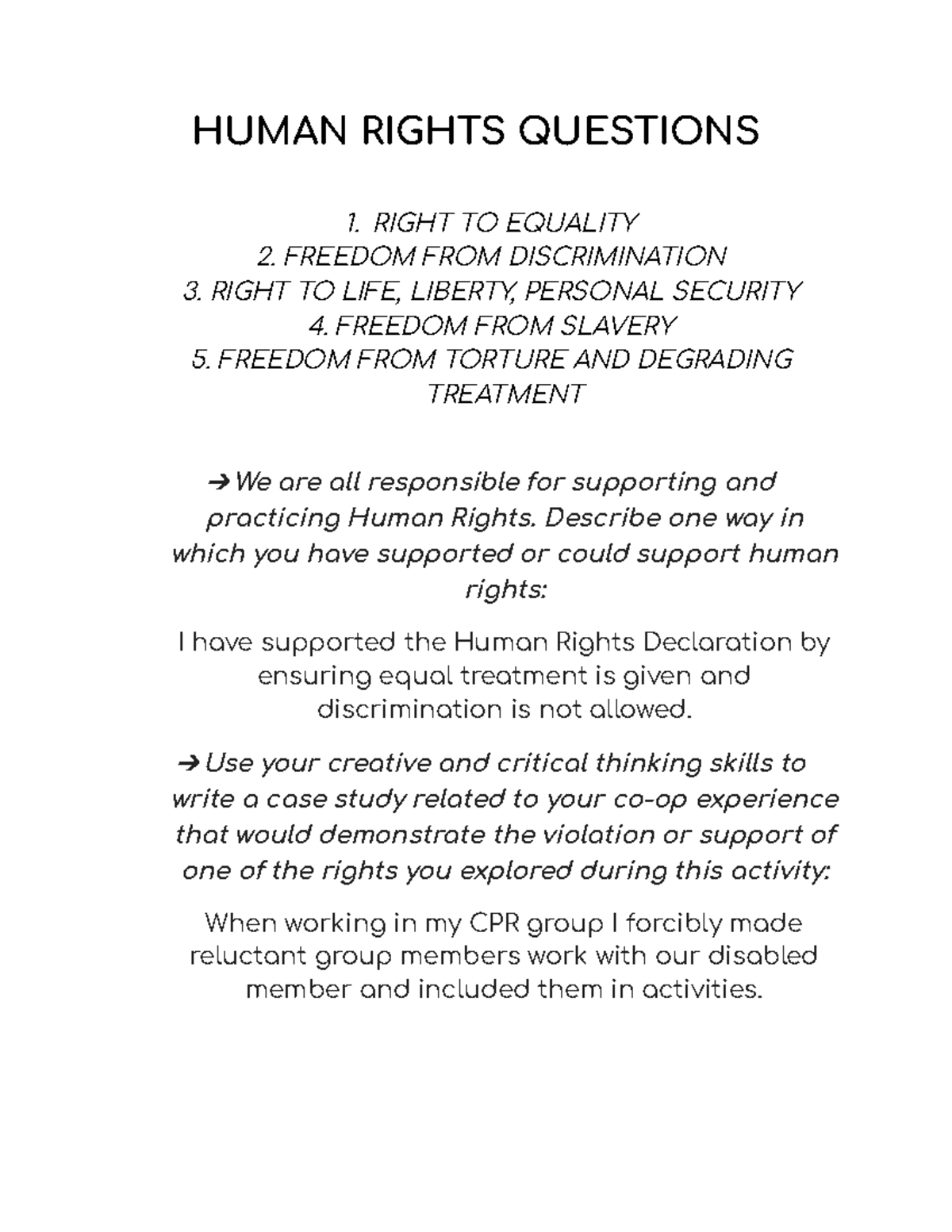 HUM 101: Human Rights Questions & Case Study Insights - Studocu