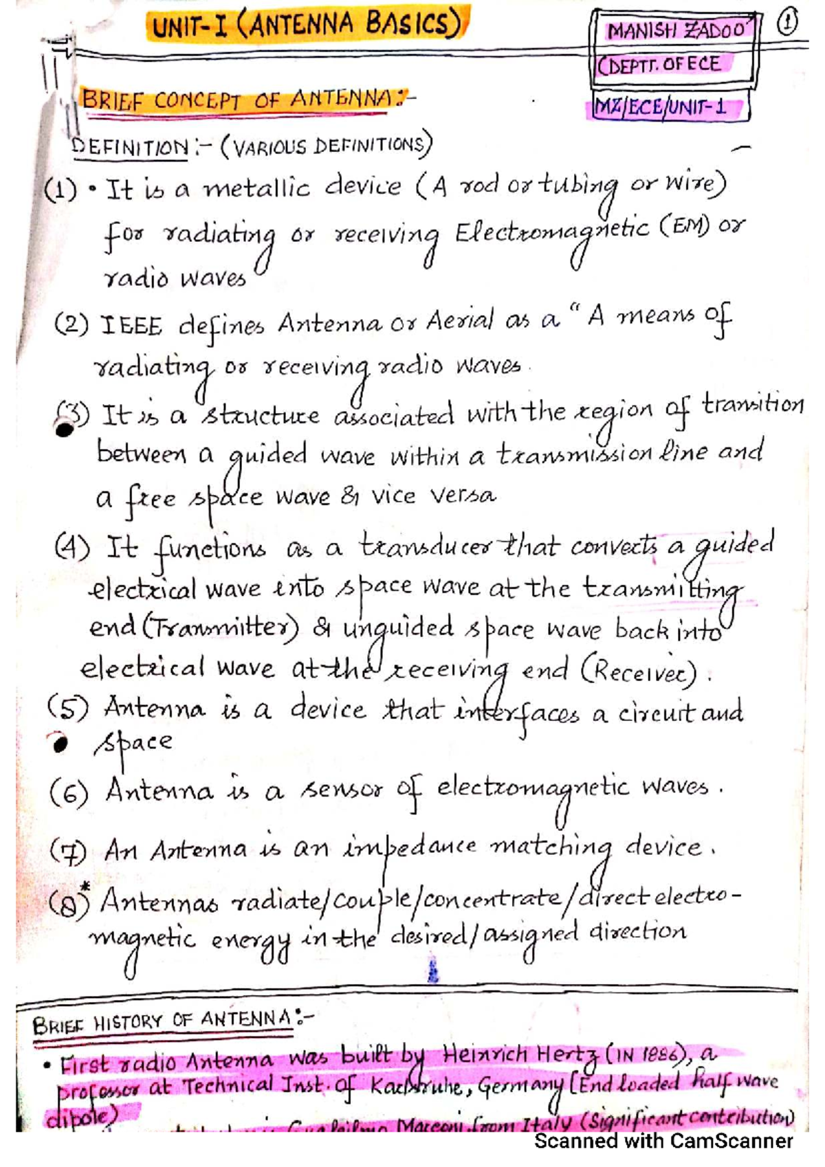 Unit 3 AWP KEC603 - Understanding Antenna Concepts and Radiation - Studocu