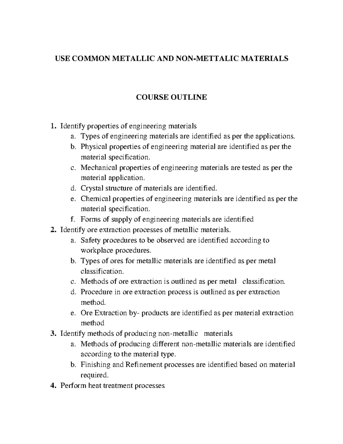 Metallic NON- Metallic Notes - USE COMMON METALLIC AND NON-METTALIC ...