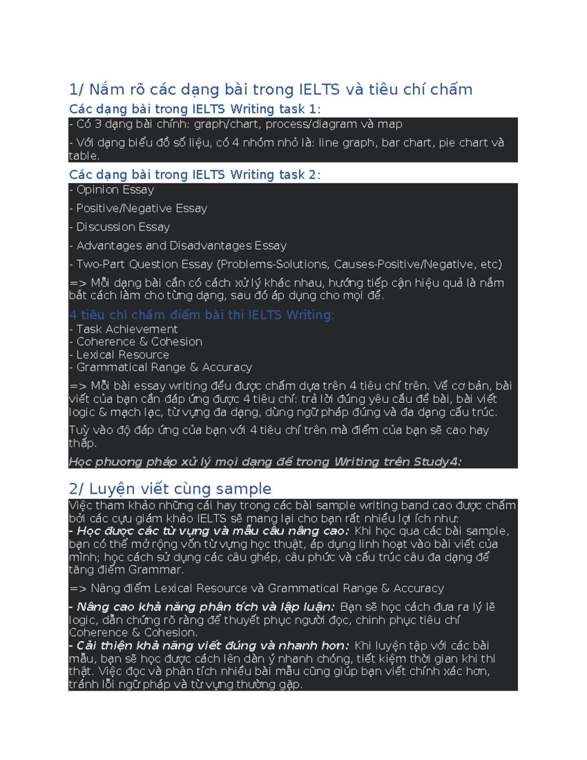 IELTS Writing Task Strategies: Types, Criteria & Sample Insights - Studocu