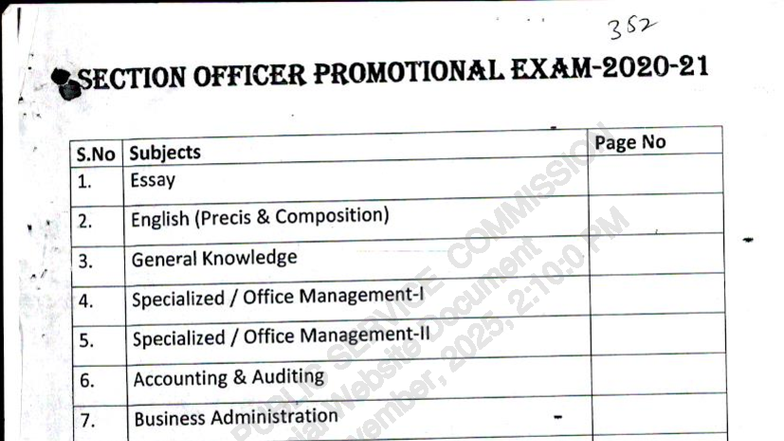 SOPE Previous Papers for Section Officers Exam 2025 - Studocu