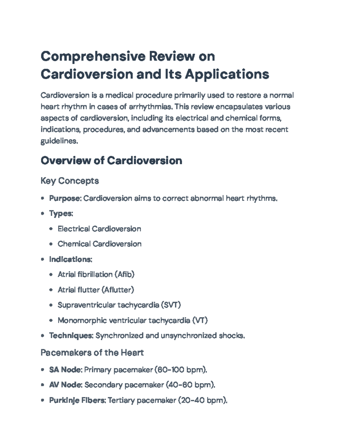 Comprehensive Review of Cardioversion Techniques and Guidelines ...