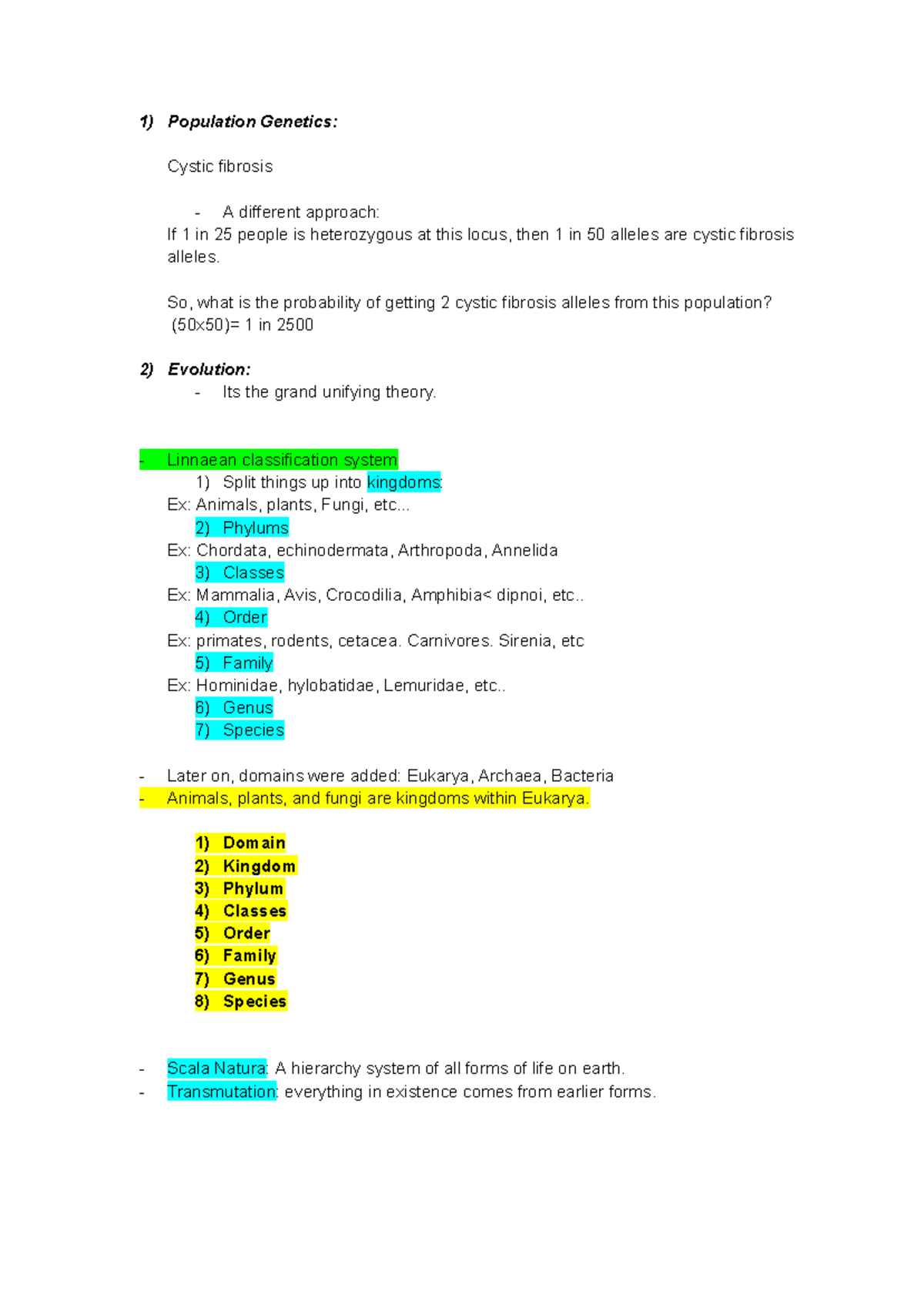 Bio Lec 10 - BIOL 201: Population Genetics & Evolution Insights - Studocu