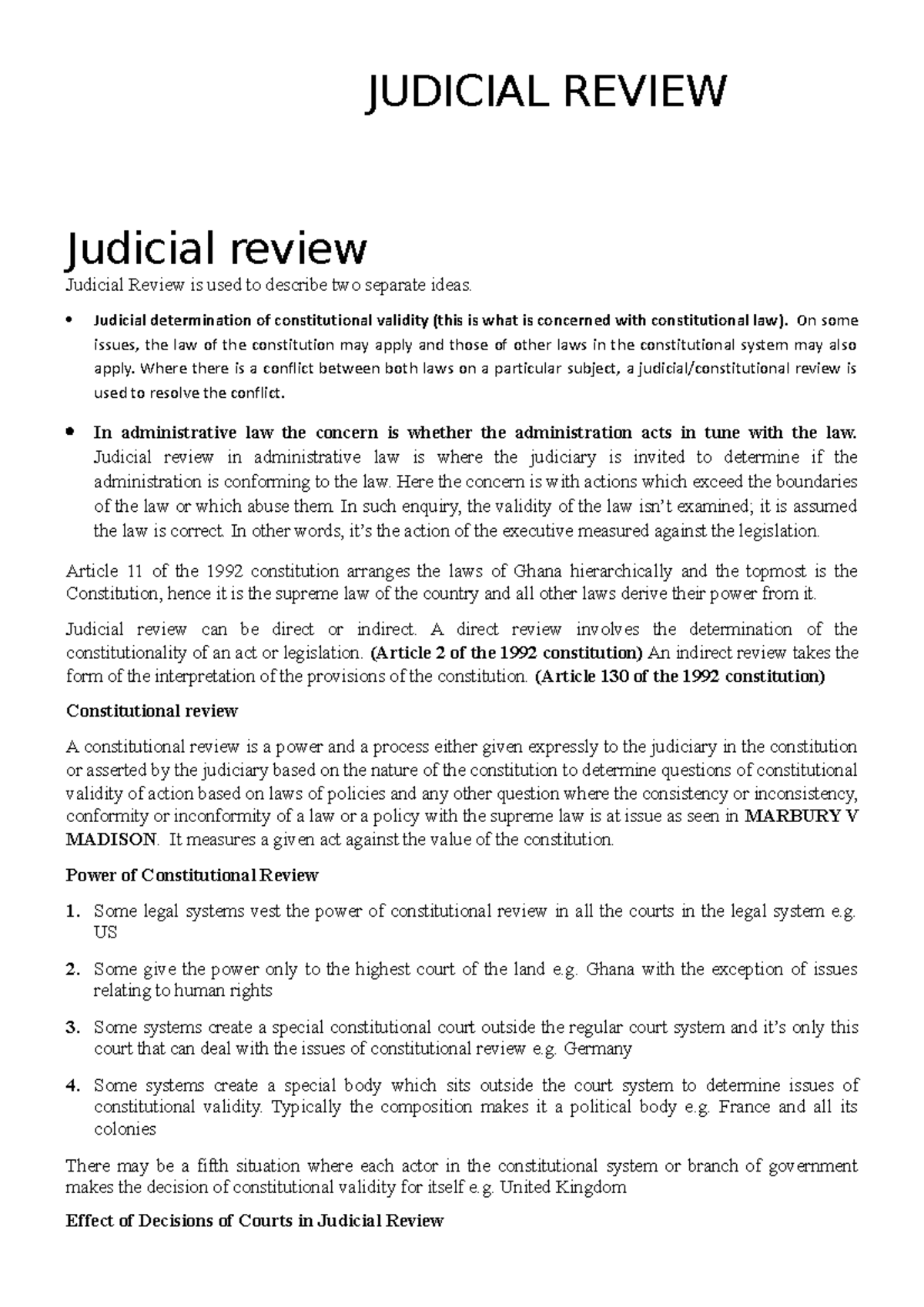 Judicial Review: Exploring Constitutional Validity and Legal Framework ...