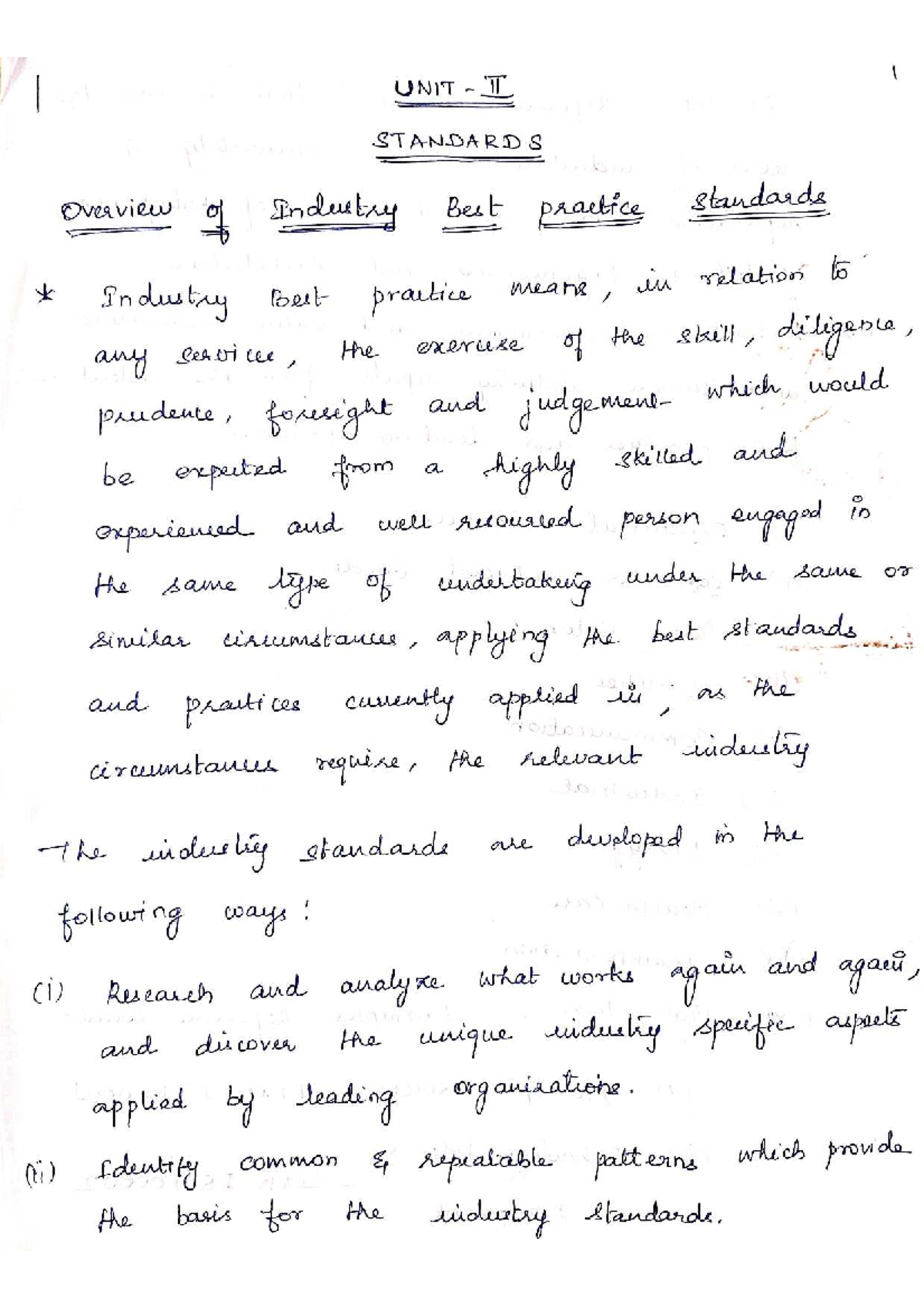 SGRC UNIT II - Overview of Industry Best Practices and Standards - Studocu