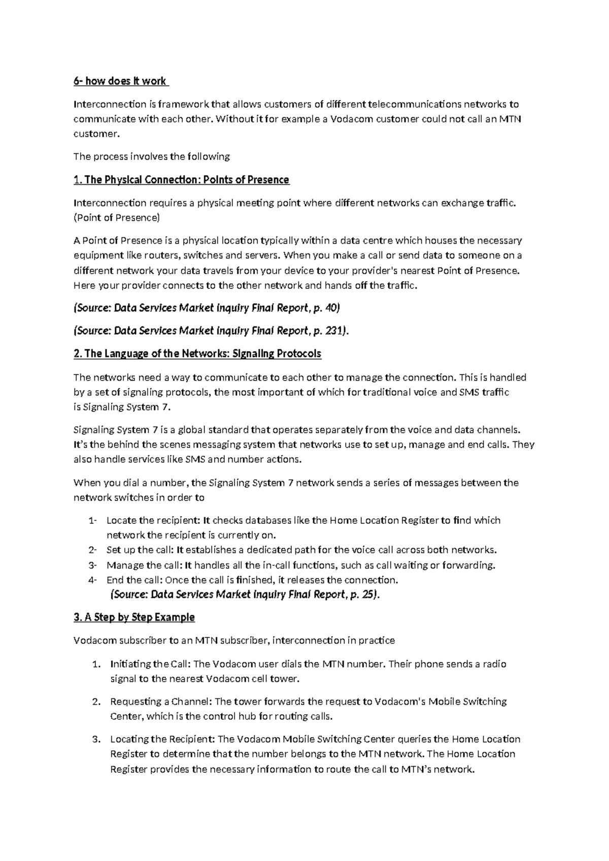 Kub 6-7 - Interconnection Framework in Telecommunications - Studocu