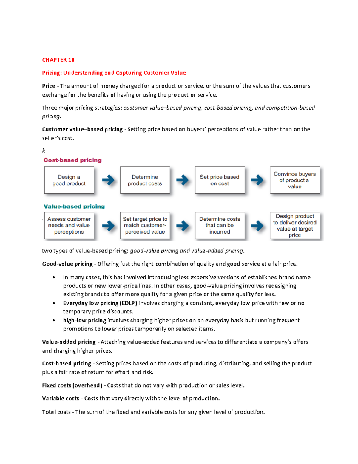 Marketing-conspect-1 - CHAPTER 10 Pricing: Understanding and Capturing ...