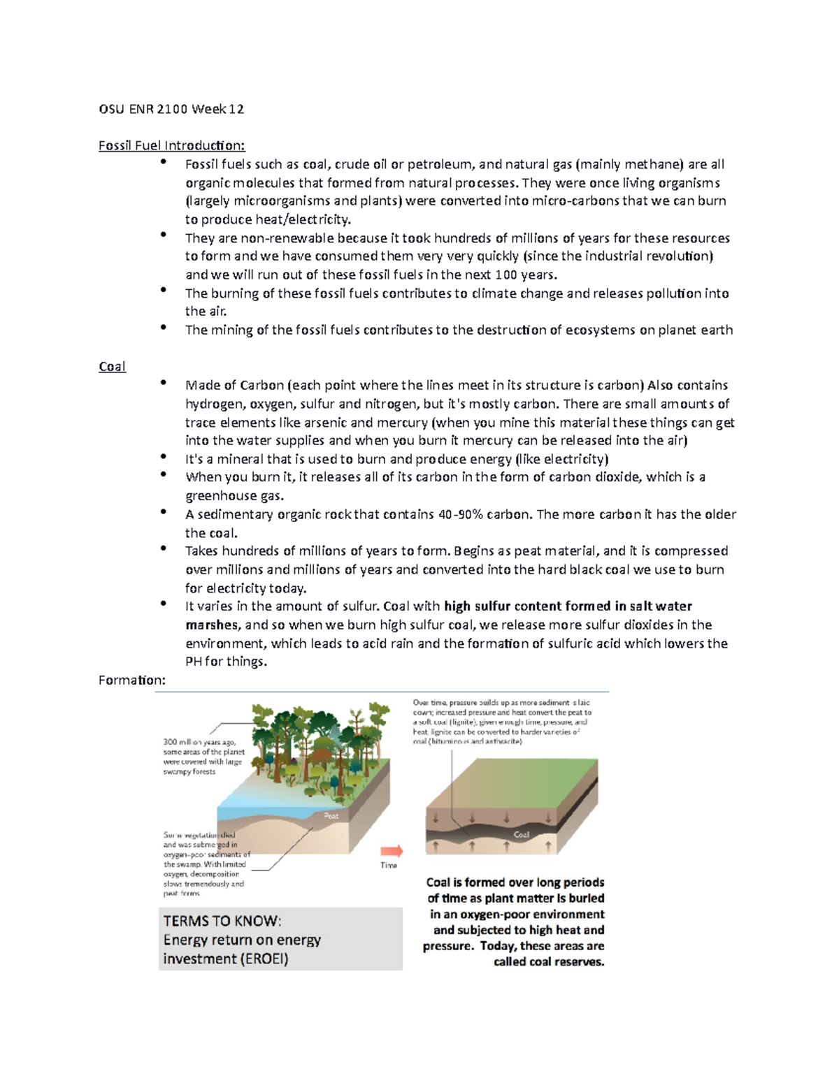 OSU ENR 2100 Week 12 - Lecture notes 12 - OSU ENR 2100 Week 12 Fossil ...