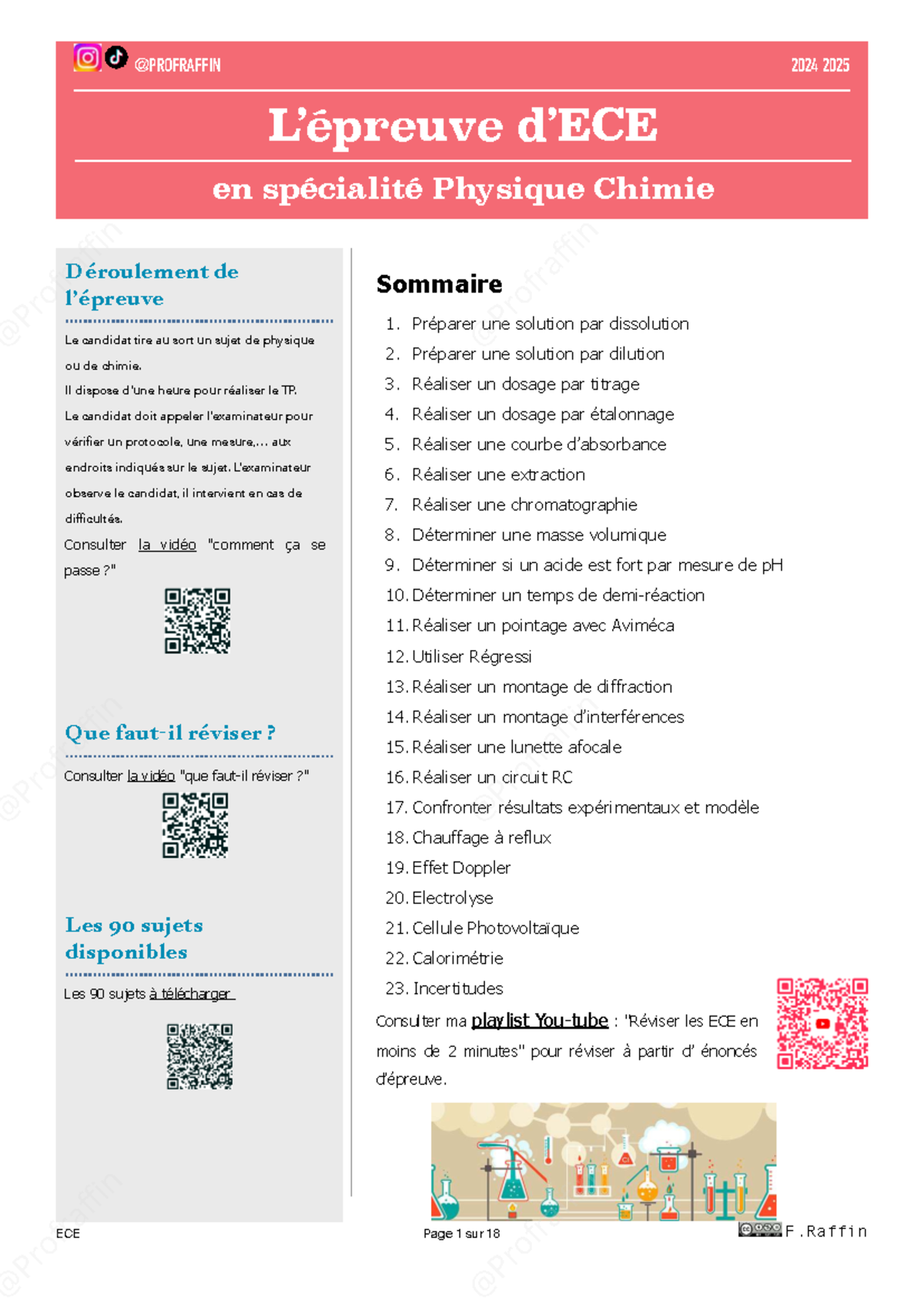 Livret ECE Bac 2024-2025: Protocole de TP en Physique-Chimie - Studocu